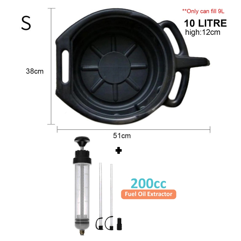 10L / 15L Plastic Oil Drain Pan Wast Engine Oil Collector Tank Gearbox ...