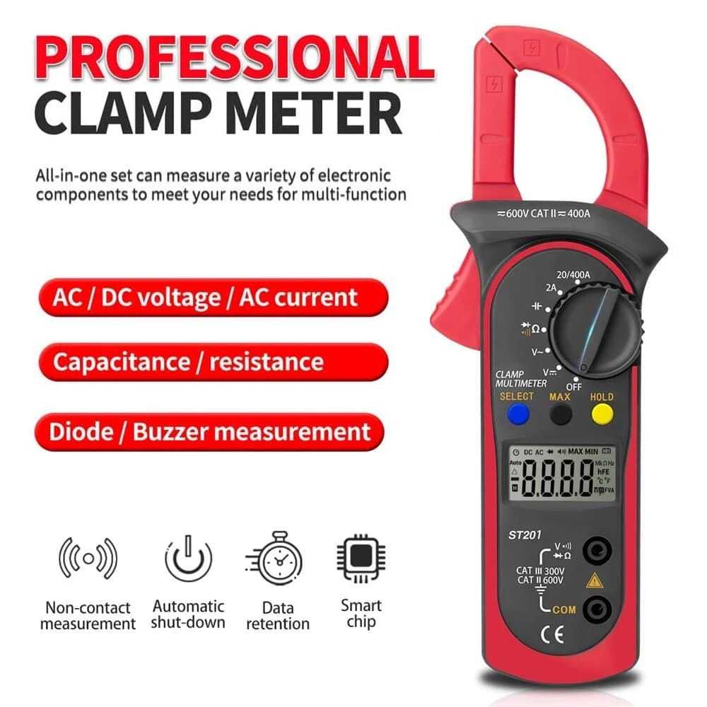 Multimeter Digital clamp Resistance OHM Tester AC DC Clamp Amp Meter ...