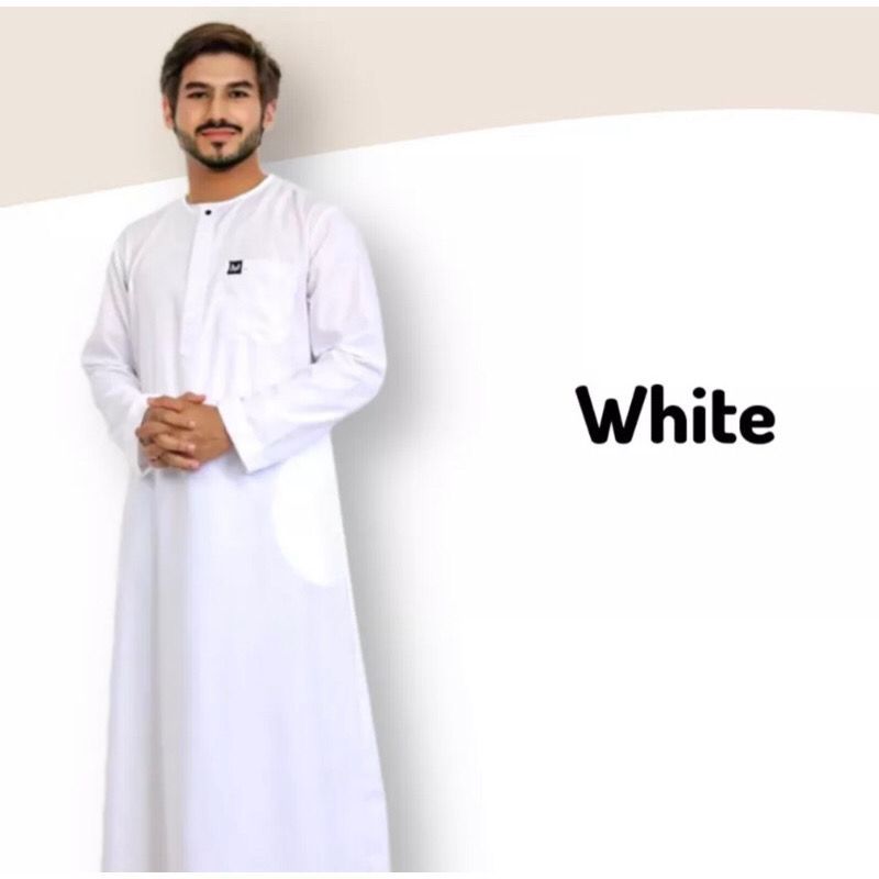 Jubah Lelaki Round Neck Jubah Leher Bulat Men Robe Jubah Umrah al Hafiz ...