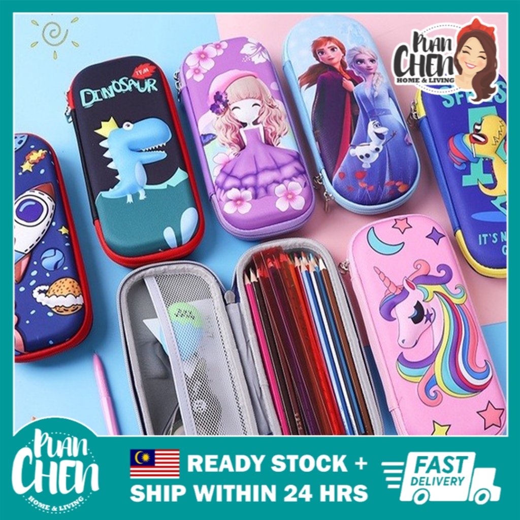 Student Pen Box 3D Eva Hardtop Pencil Case Pen Holder Pencil Box Alat ...