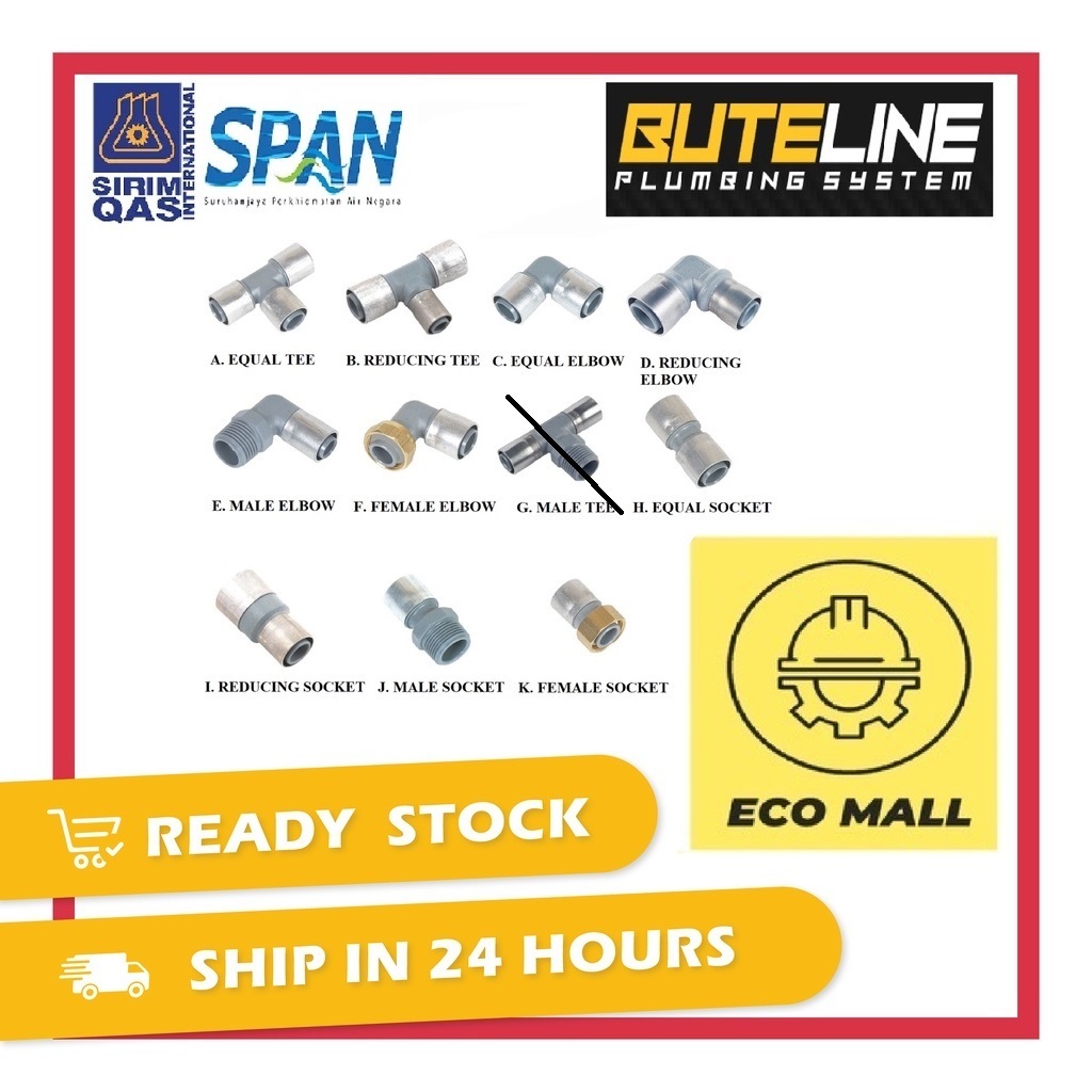 28mm Buteline PB Fittings Withstand 80 degree celsius hot water at 7.4 ...