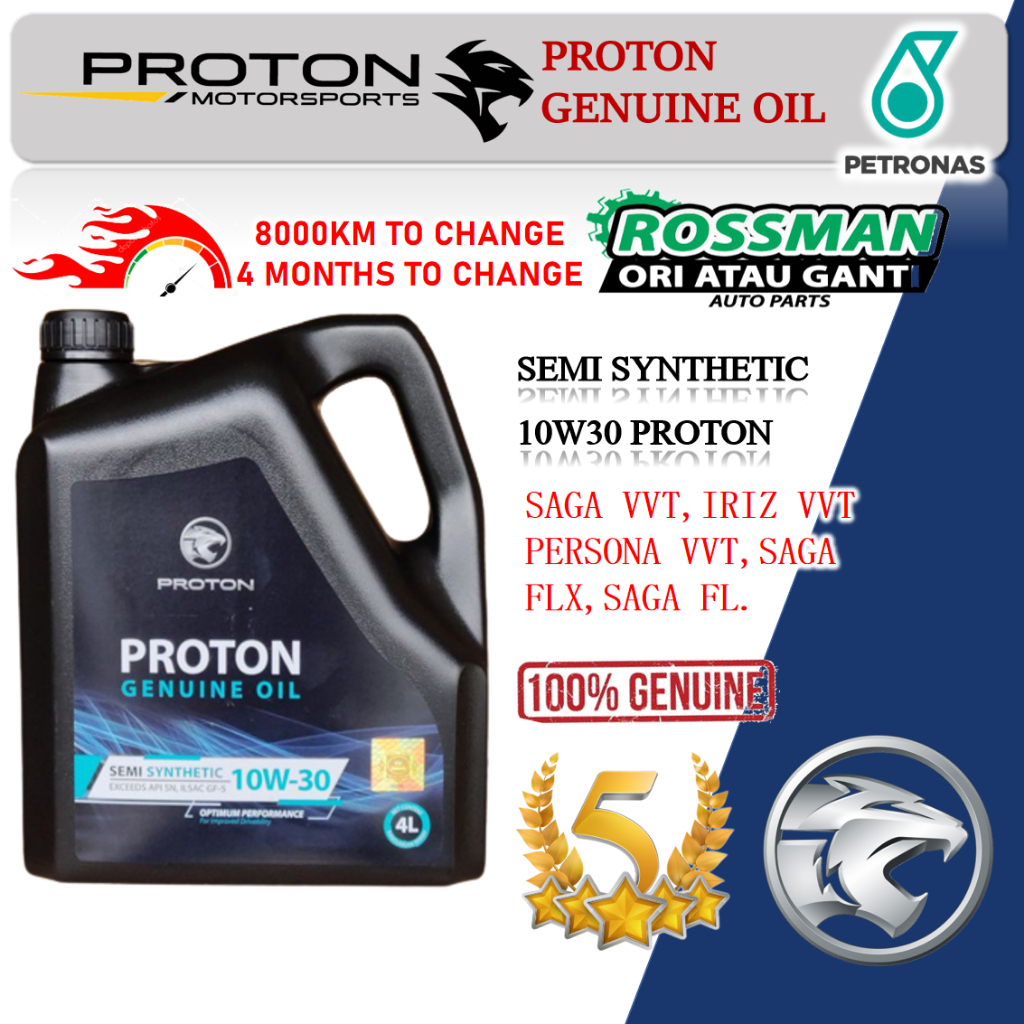 Original Semi Synthetic SP 10W30 10W-30 Proton Saga Persona VVT Iriz ...