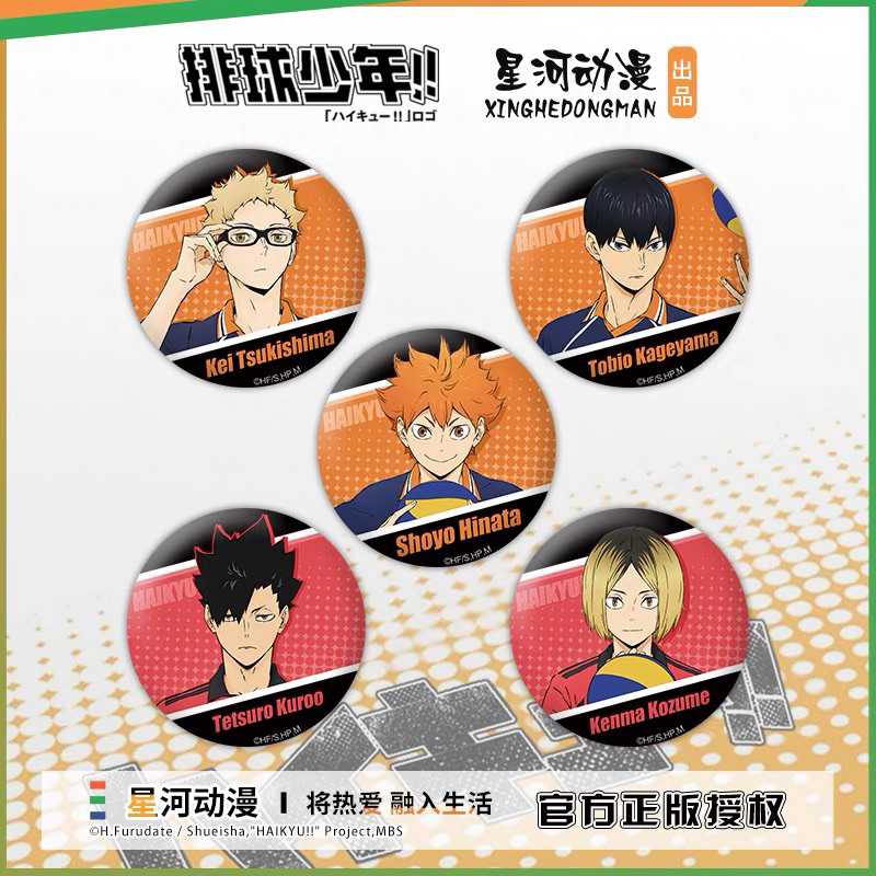 Haikyu Haikyuu official pin badge Tobio Kageyama Shoyo Hinata Kenma ...