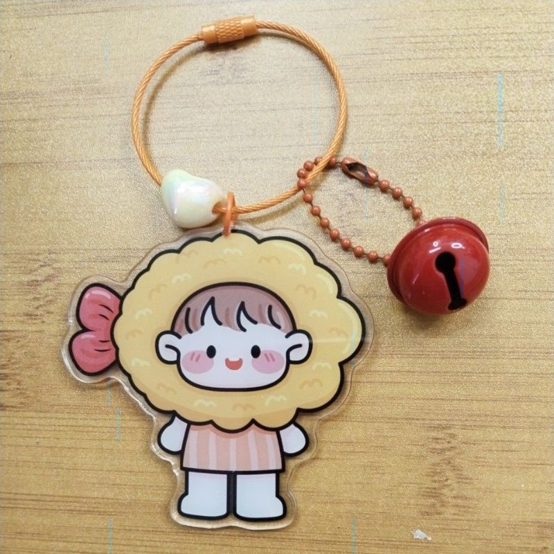 DIY keychain 8cm arcylic cartoon with bell | Shopee Malaysia