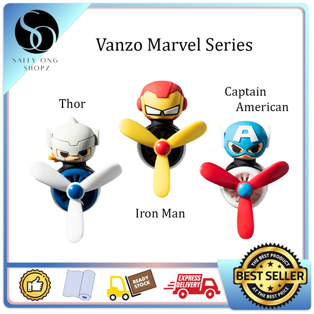 VANZO MARVEL SERIES CAR VENT PERFUME captain america,iron man, thor ...