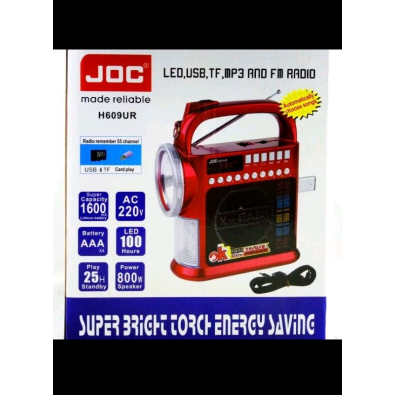 JOC H609UR RECHARGEABLE RADIO WITH TORCH+8gb MEMORY CARD | Shopee Malaysia