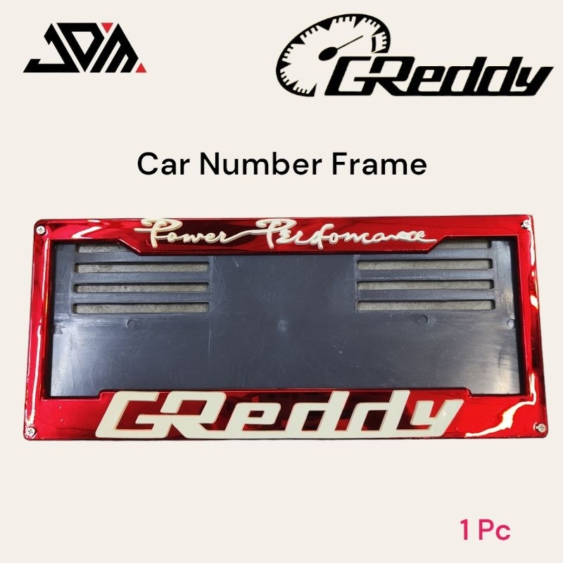 Car Number Plate Frame 3D “ GReddy ” [ READY STOCK ] | Shopee Malaysia