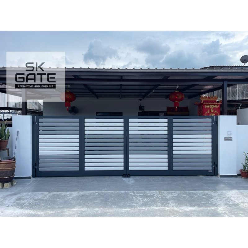 Fully Aluminium Trackless Smart Gate | Shopee Malaysia