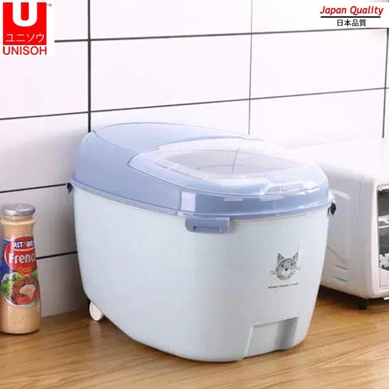 UNISOH RICE STORAGE BOX 10KG_RICE CONTAINER_10KG RICE BUCKET_TONG BERAS ...