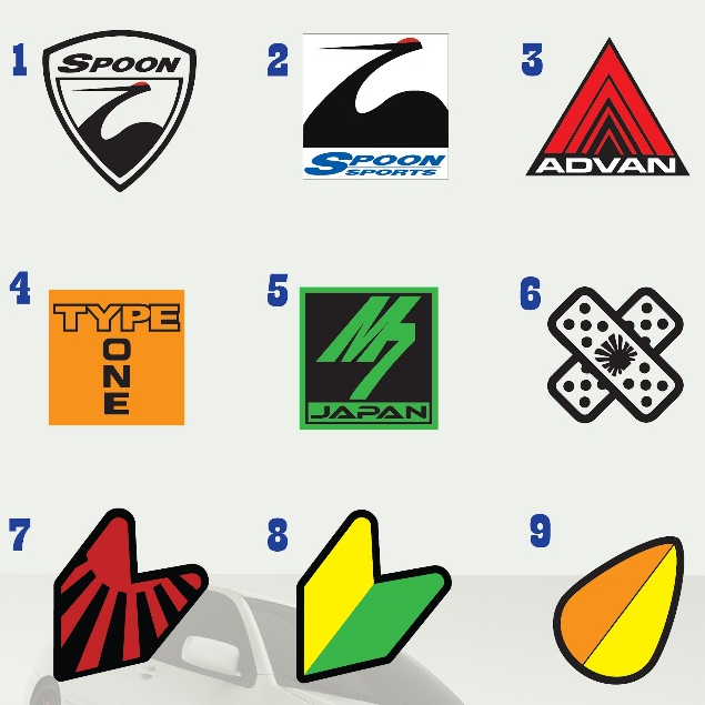 Car Sticker Body Fender Bumper Window Decal Spoon Plaster JDM Japan ...