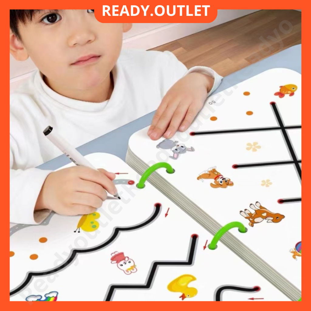 Kid Tracing Workbook with Erasable Pen Control Educational Training Toy ...