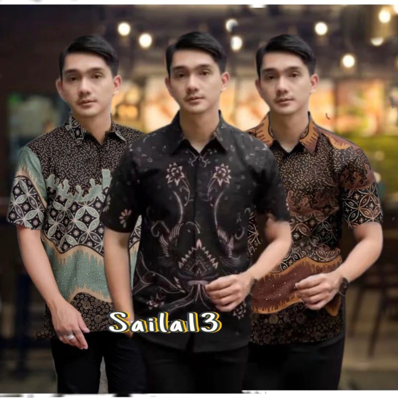 (TERBARU) BAJU BATIK LELAKI PRIA LENGAN PENDEK/ BATIK JAWA INDONESIA ...