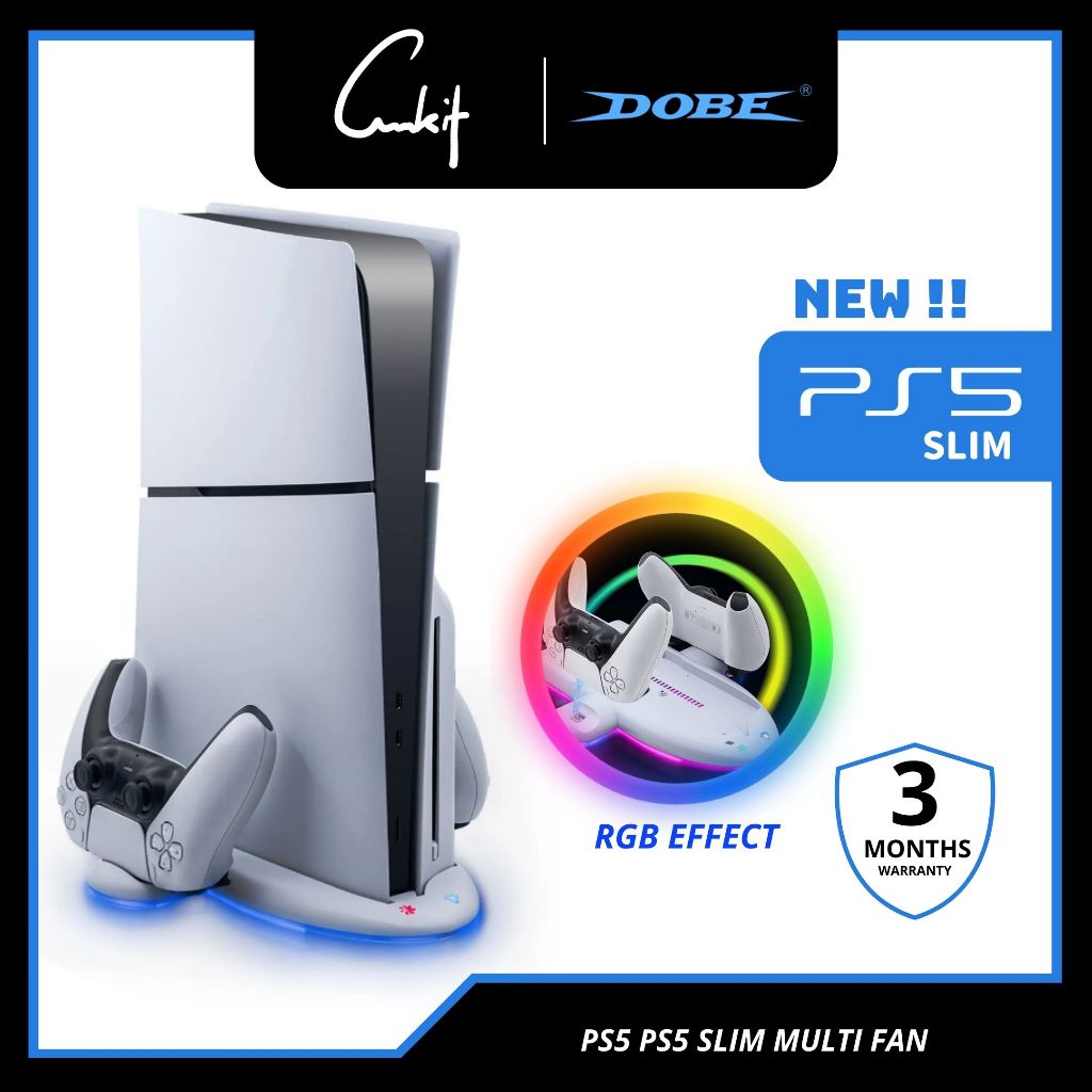 07.07 SALE 】DOBE PS5 Slim RGB Multifunctional Cooling Stand PS5 Slim ...