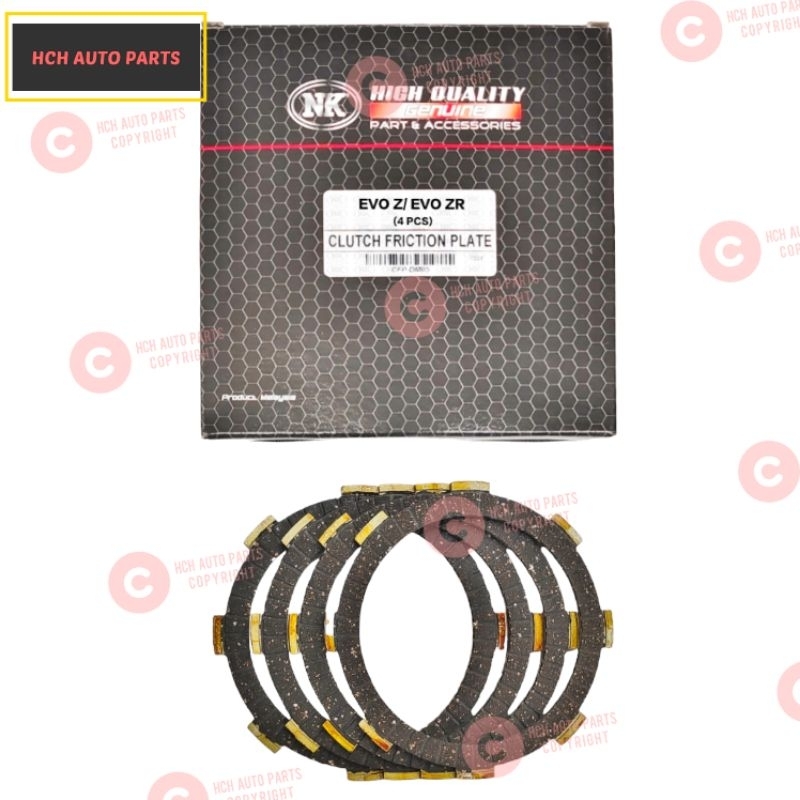 CLUTCH FRICTION & IRON PLATE (4 PCS) - DEMAK - EVO Z 110/ DVS 110/ EVO ...