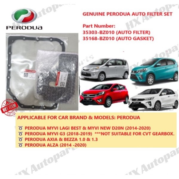 GENUINE PERODUA AUTO TRANSMISSION FILTER WITH GASKET SET [35303-35168 ...
