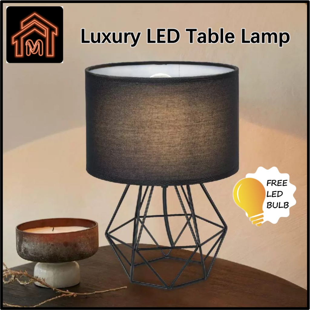 Luxury LED Table Lamp Gift Wedding Lampu Meja Bedside Table Lamp Table ...