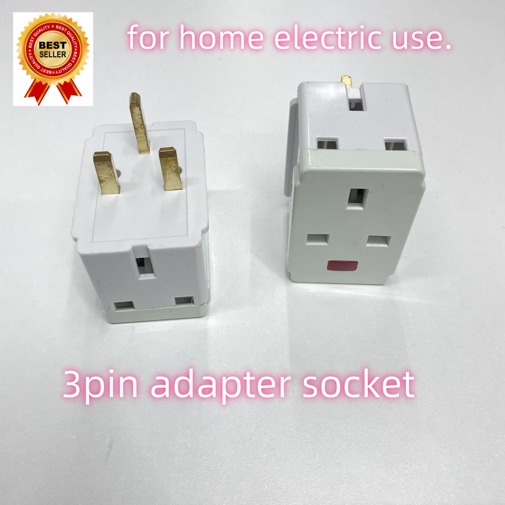 3pin adapter socket for home electric use extension plug top 3way 3slot ...