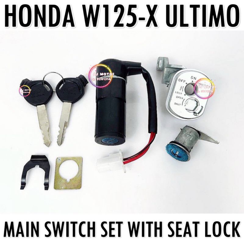 HONDA W125X W125 X ULTIMO MAIN SWITCH SET WITH SEAT LOCK KUNCI CHOP ...