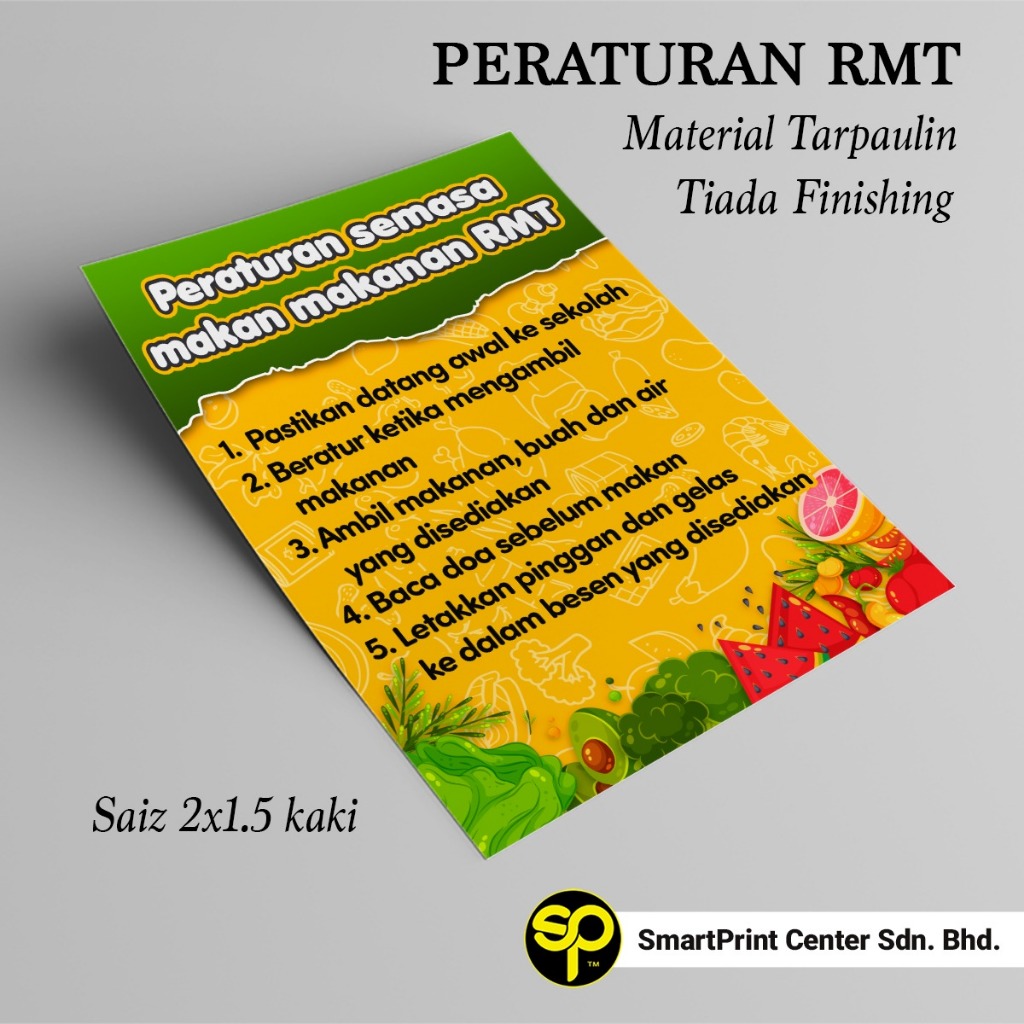 BANNER PERATURAN SEMASA MAKAN MAKANAN RMT | Shopee Malaysia