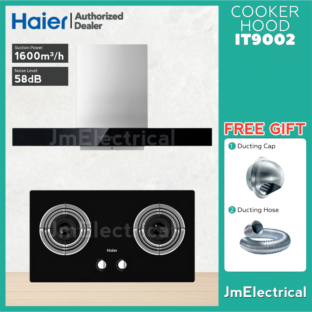 HAIER IT9002 Cooker Hood Kitchen Hood With Gas Cooker Hob Package ...