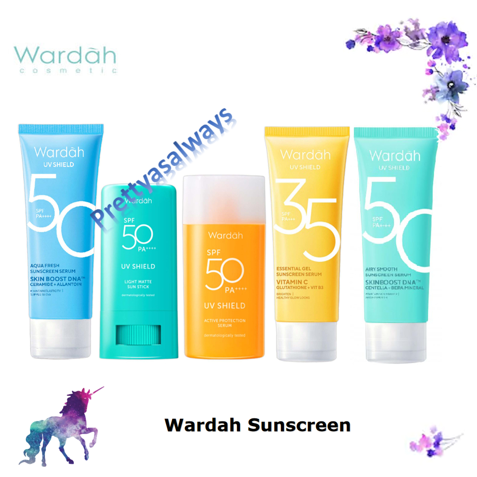 Wardah Essential UV Shield Sunscreen / Wardah Aqua Fresh / Active ...