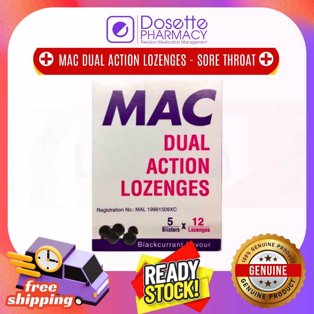 [READY STOCK] MAC DUAL ACTION LOZENGES 12'S [STRIP] / 60'S [BOX] (EXP ...