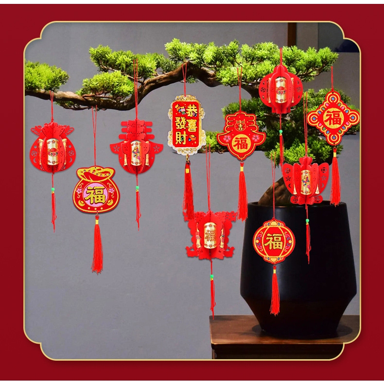 CNY Tree Pendant 2025 Spring Festival Decoration New Year Bonsai Potted ...