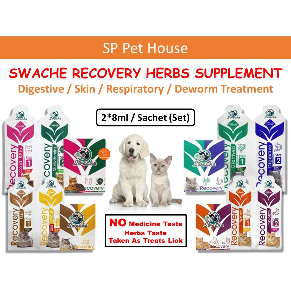 Swache Recovery Herbs Supplement for Cat & Dog (8ml x 2 Sachets) - Skin ...