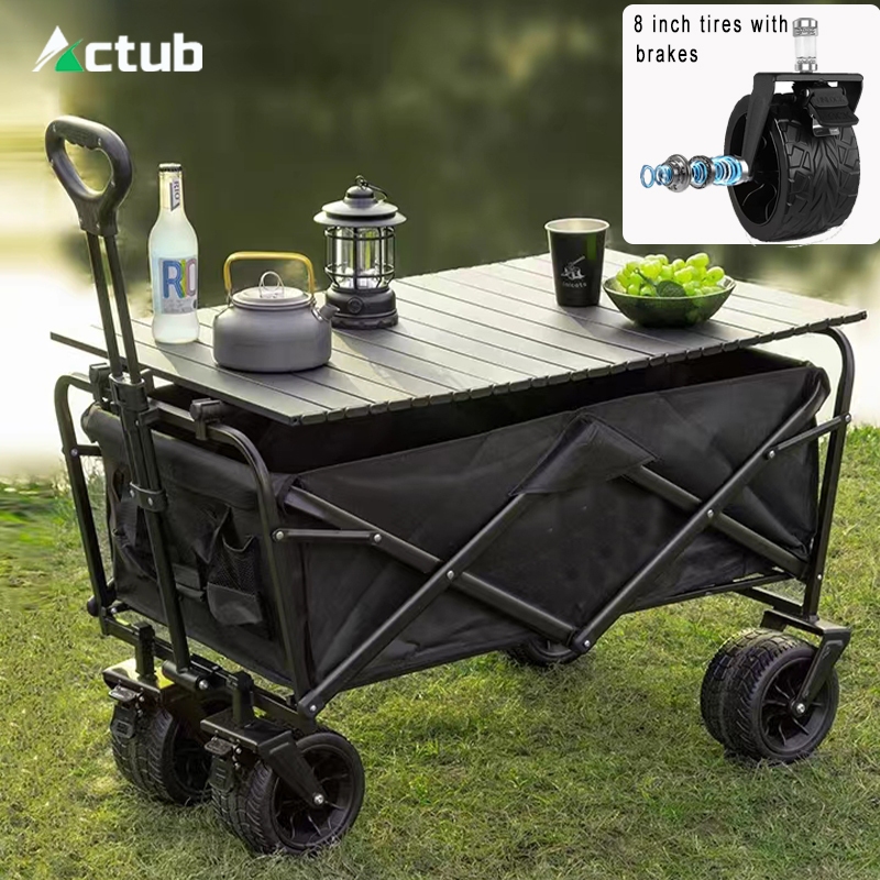 Camping trolley foldable Wagon Trolley 8-inch Standard Wheels with ...
