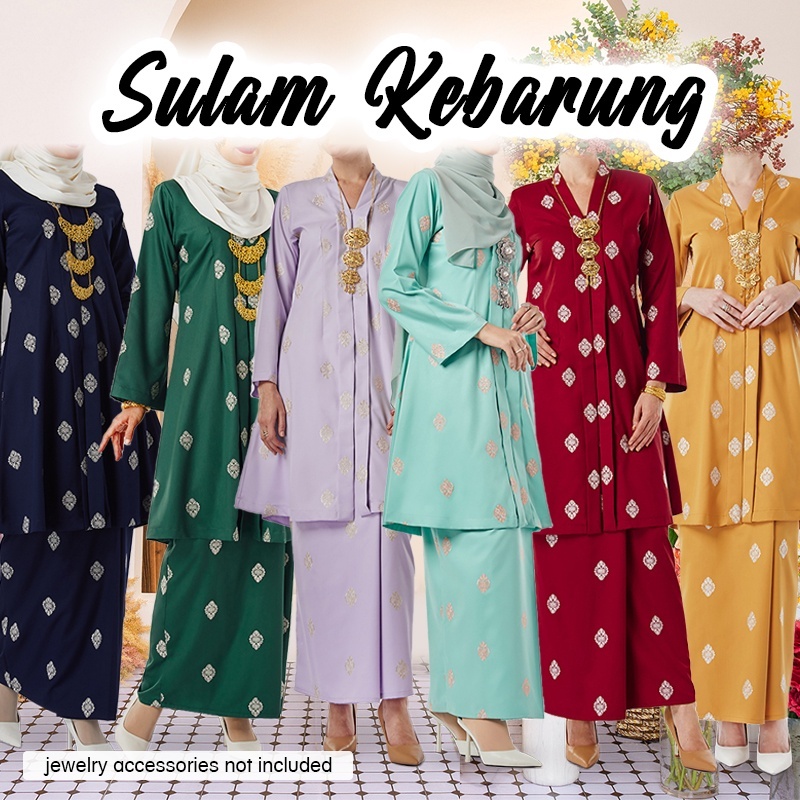 Baju Kurung Moden Kebarung Baju Labuh Kurung Sulam Nikah/Tunang Sulam ...