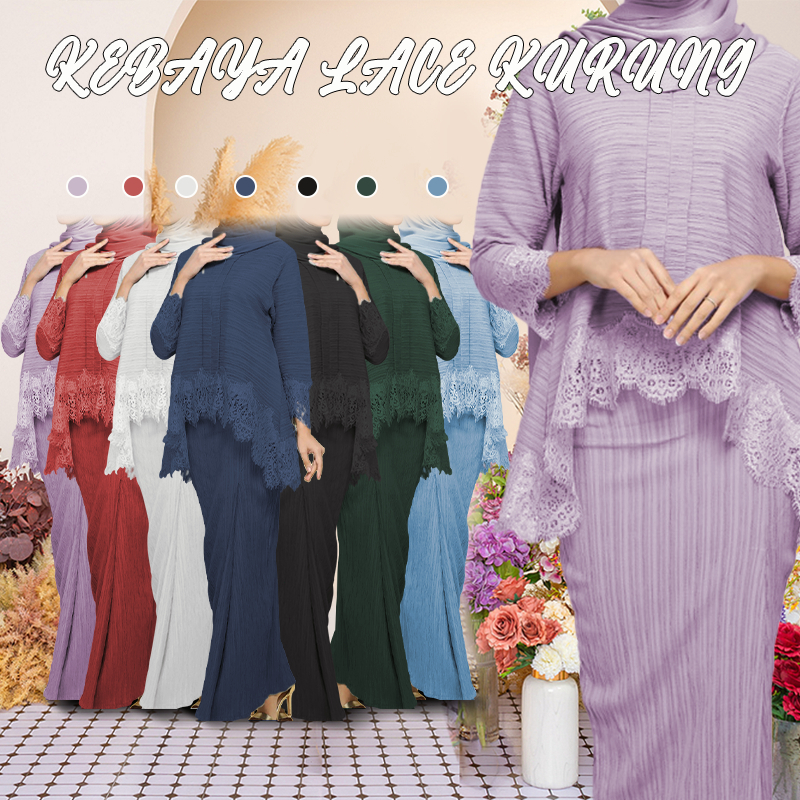 Lilac Purple Kurung Baju Raya 2025 Kebaya Lace Bali Tanpa | Kebaya Bali | Baju KEBAYA BAJU ...