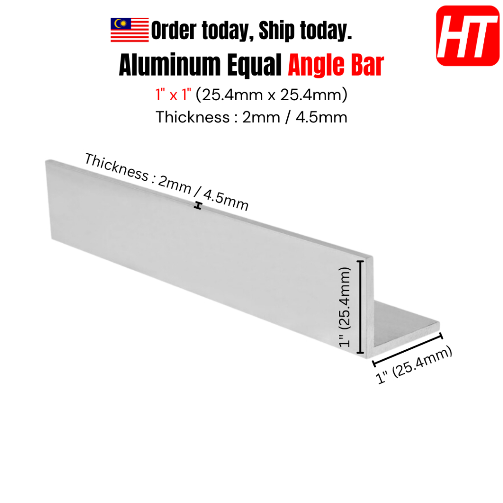[1"x1"] Aluminum Equal Angle Bar / Aluminum Angle Corner L Shape ...