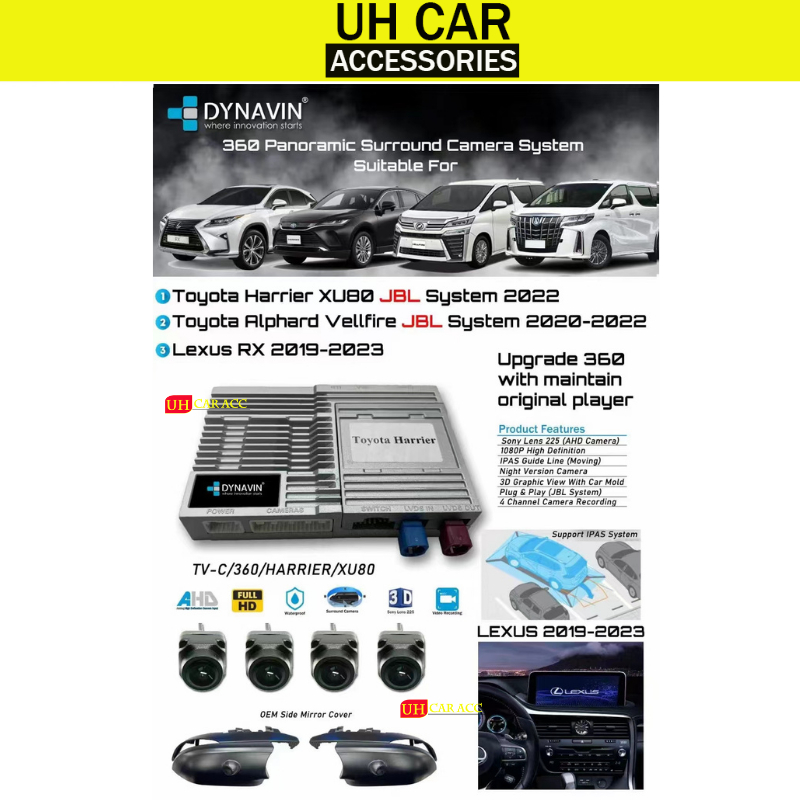 TOYOTA VELLFIRE ALPHARD HARRIER LEXUS RX 360 CAMERA SYSTEM DYNAVIN PLUG ...