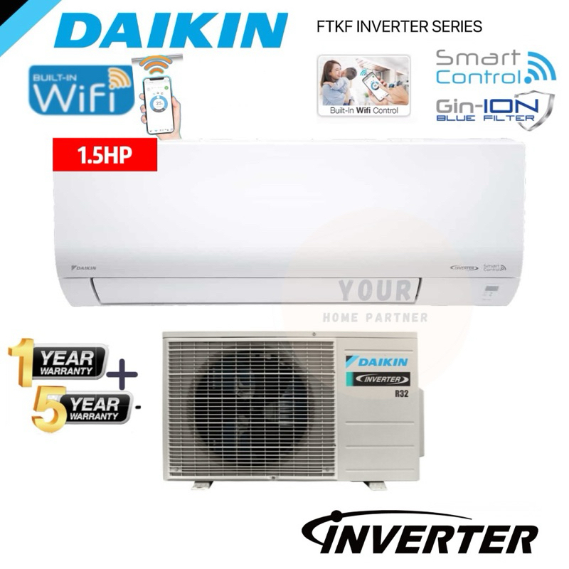 Daikin FTKF Series Inverter Air Conditioner FTKF25 1HP/FTKF35 1.5HP/FTKF50 2HP/FTKF71 2.5HP ...