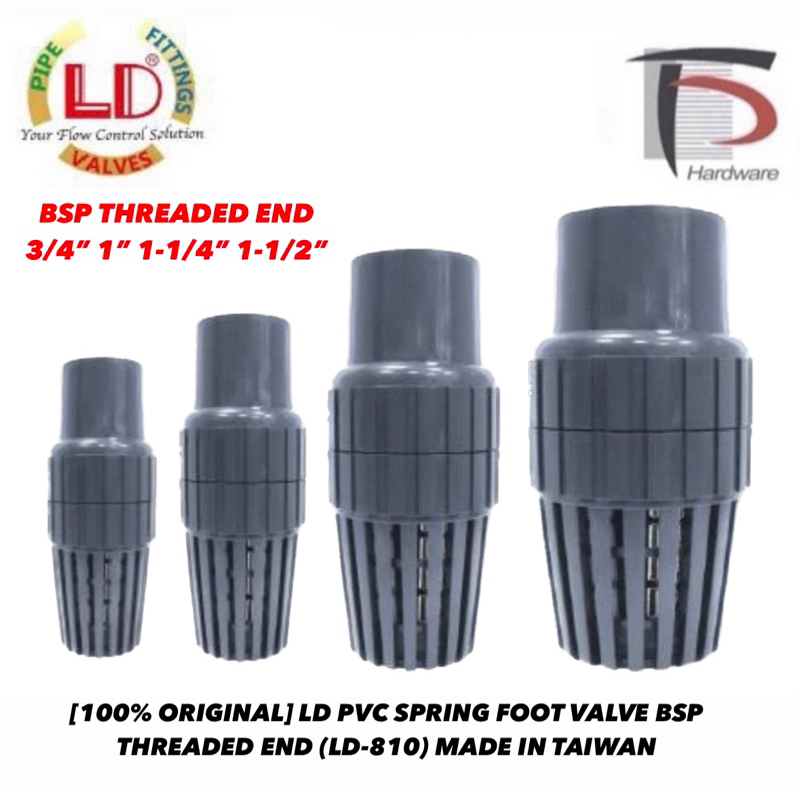 [100% ORIGINAL] LD PVC SPRING FOOT VALVE BSP THREADED END (LD-810) MADE ...
