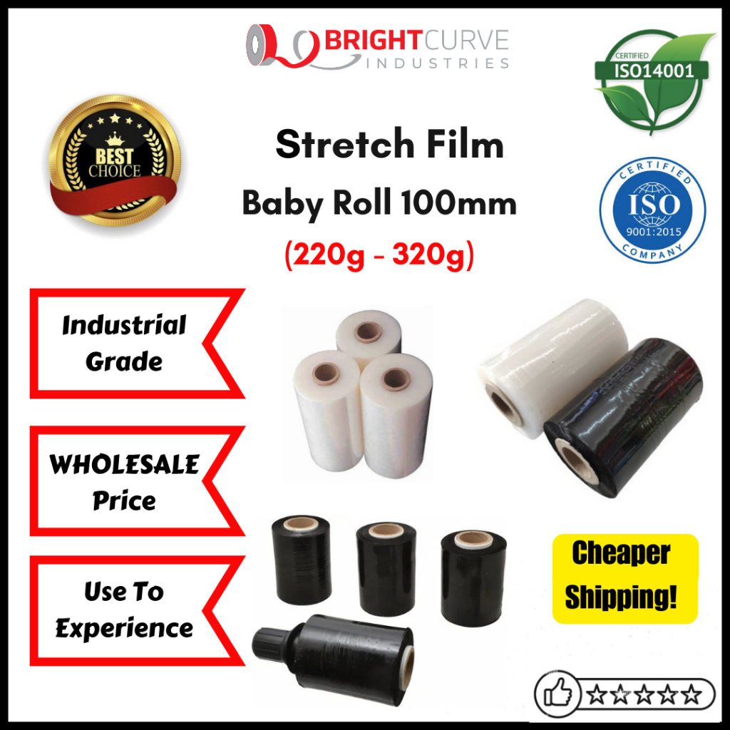 High Grade Mini Stretch Film/ Baby roll 100mm - 23 micron (220g/ 250g ...
