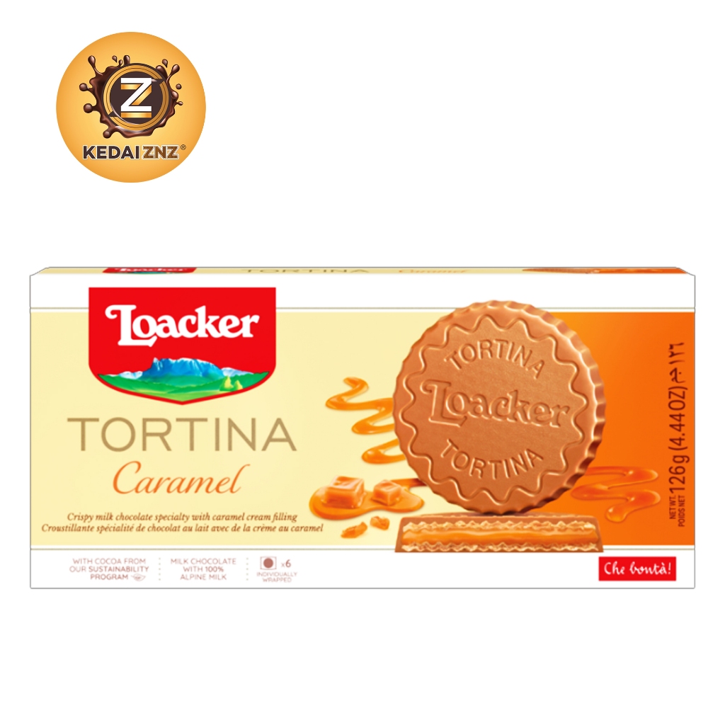 Chocolate Loacker TORTINA Caramel Wafer Chocolate Box 126g Coklat ...