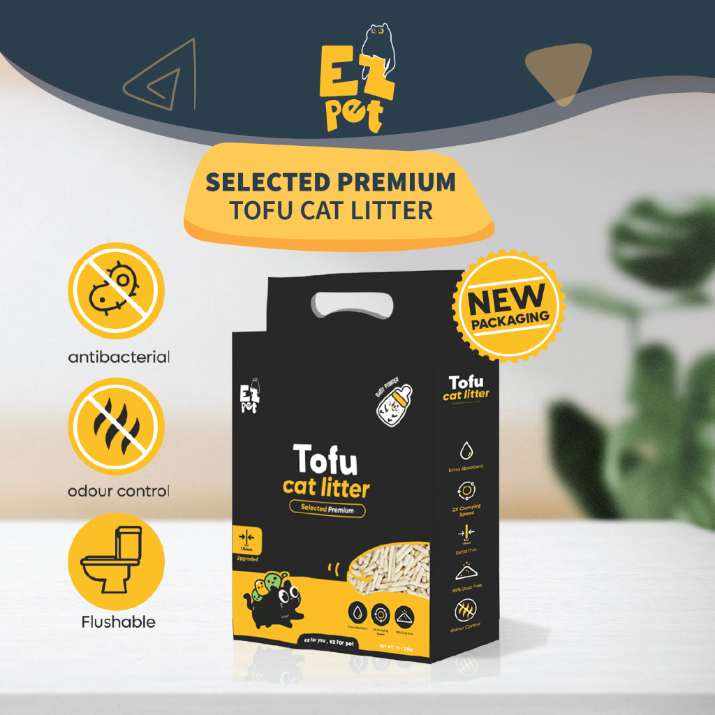 🐱EZPET💯【Selected Premium】Toufu Cat Litter 7L Pasir Kucing Tofu Cat Litter Toilet Kucing Cat Sand ...