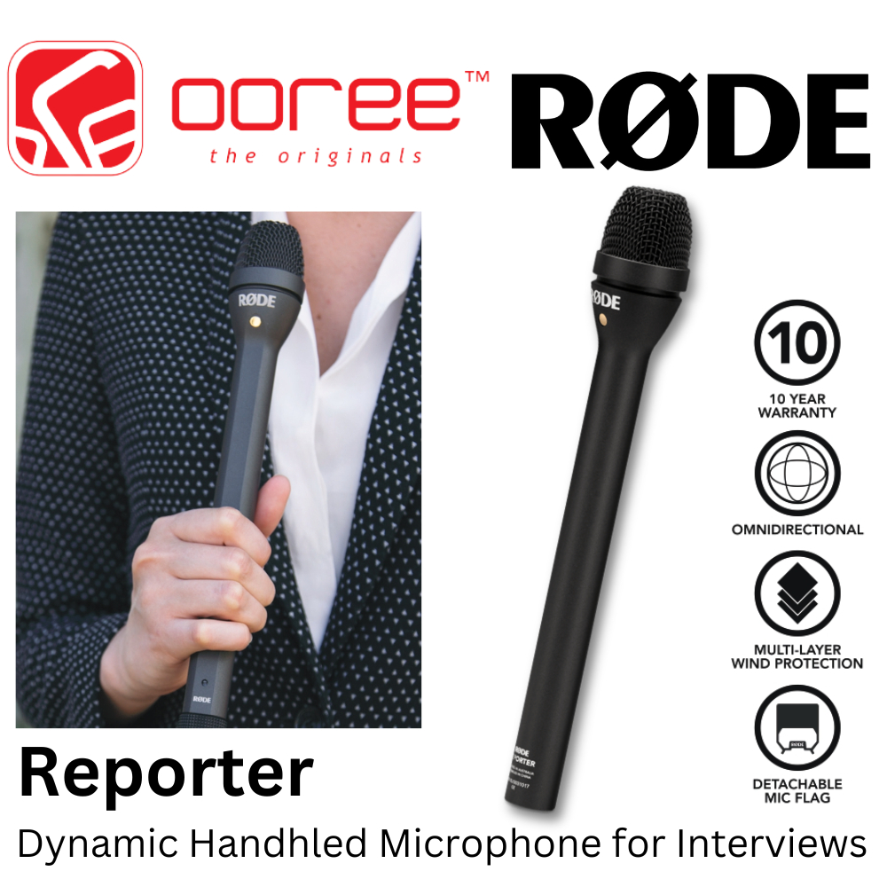 RODE REPORTER HANDHELD INTERVIEW MICROPHONE WITH OMNIDIRECTIONAL, MULTI ...