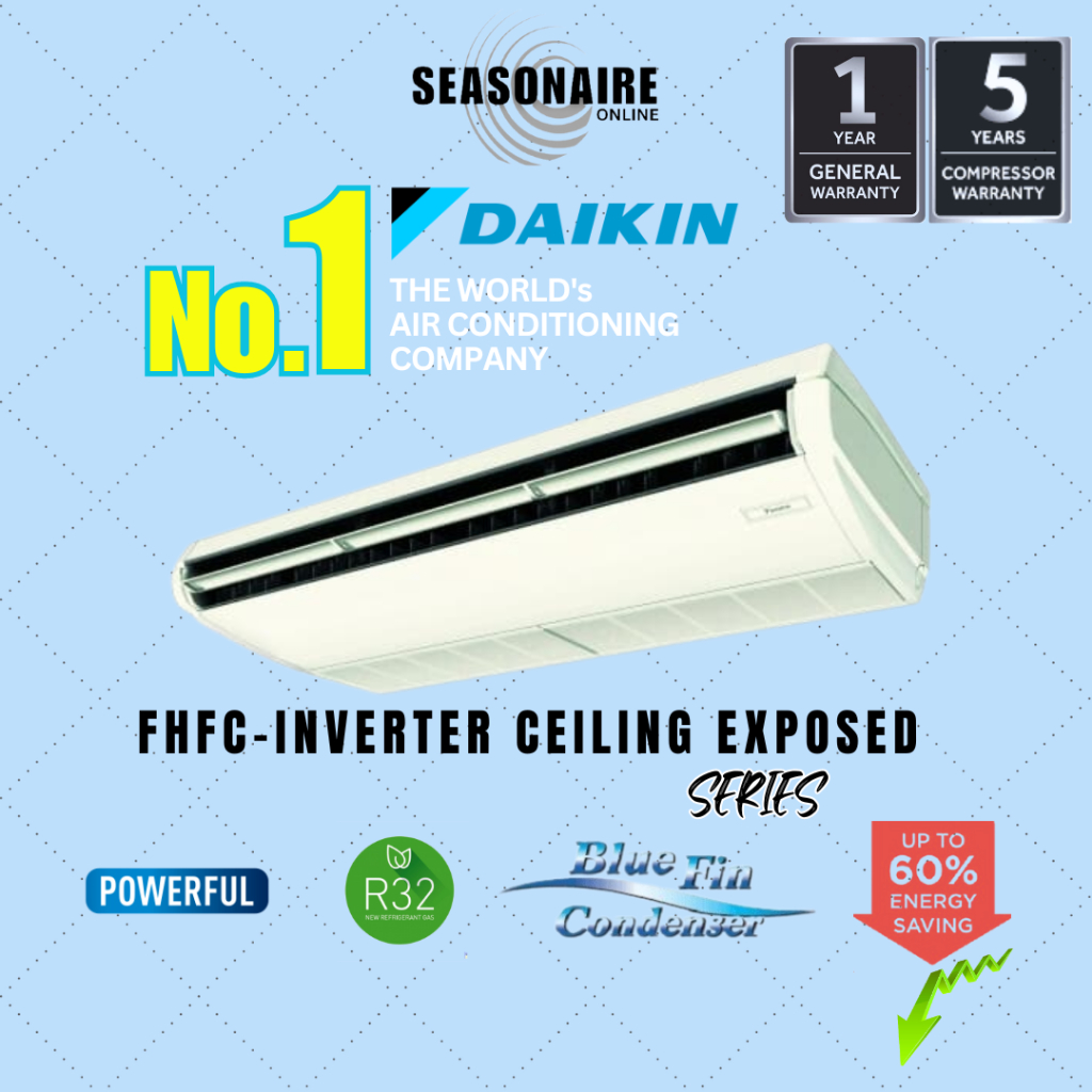DAIKIN INVERTER CEILING EXPOSED TYPE AIR COND - R32 2.0HP-5.0HP ( FHFC - A SERIES ) | Shopee ...