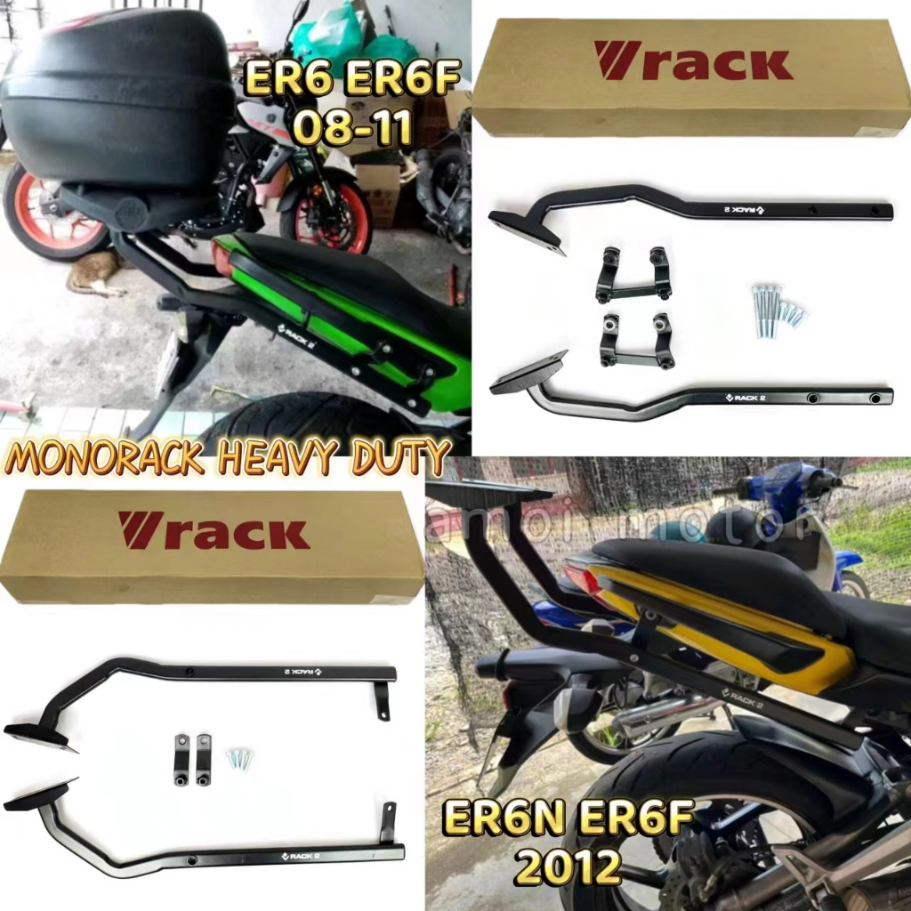 ER6 ER6F 2008-2012 ER6N ER6F 2013-2016 RACK-2 Monorack Heavy Duty Tapak J Top Box Rack Bracket ...