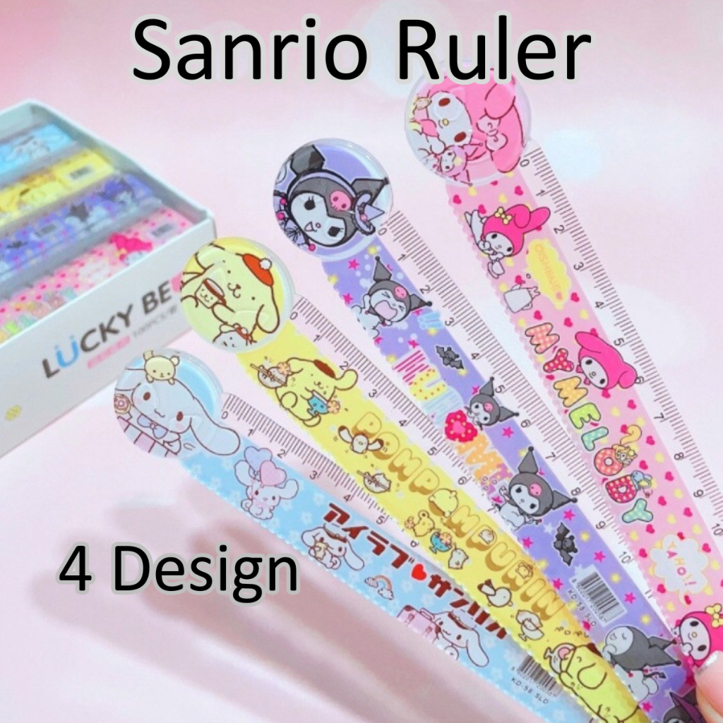 Sanrio Ruler 15cm Kuromi My Melody Cinnamoroll Purin Cute Rulers ...