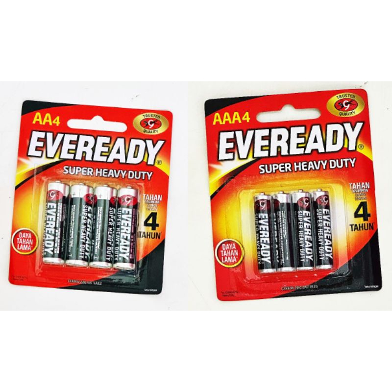 EVEREADY SUPER HEAVY DUTY AA | AAA BATTERIES (4PCS / PKT) 超强干电池 AA ...