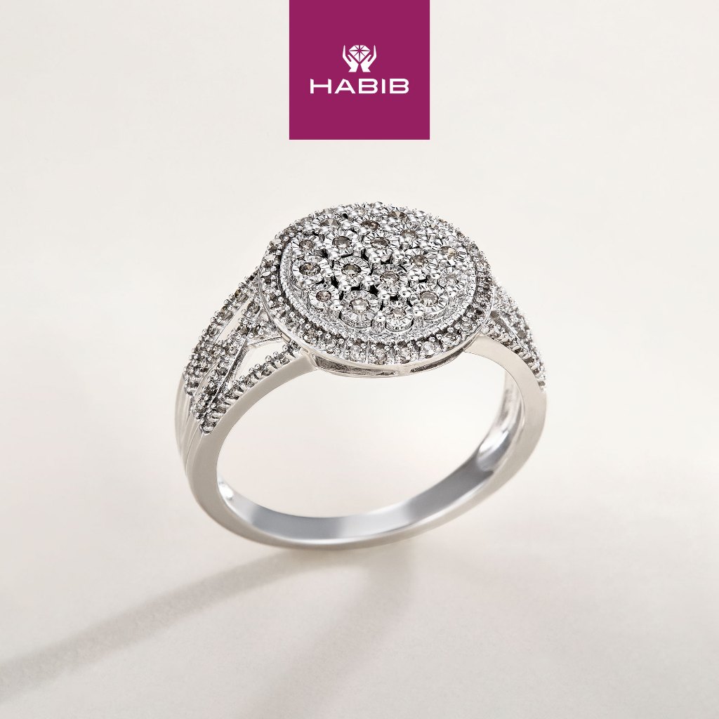 HABIB Diamond Ring in 375/9K White Gold 25786 | Shopee Malaysia