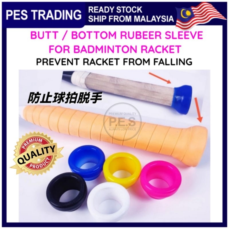 BADMINTON RACKET STOPPER / RACKET HANDLE RUBBER SLEEVE - PREVENT RACKET ...