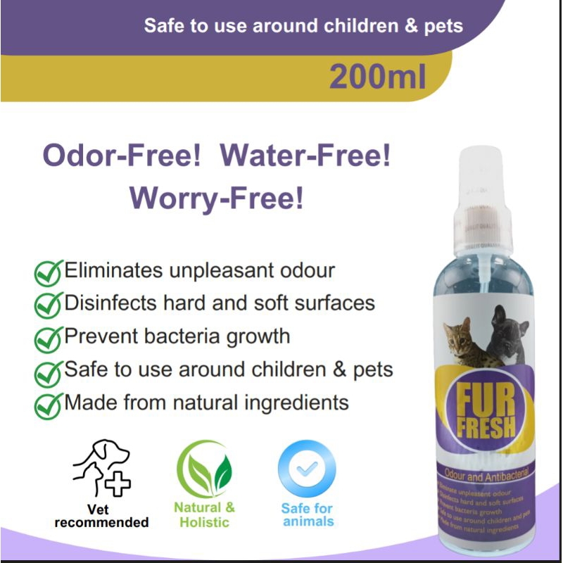 Fur Fresh Odour And Antibacterial Spray | Antiseptic Spray Pet | 200ml ...