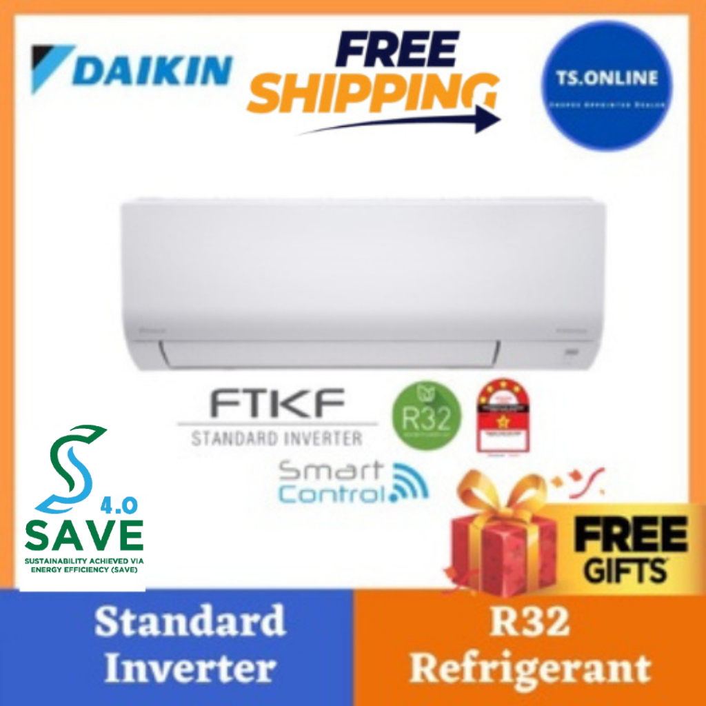 (FREE SHIPPING) Daikin (New) R32 Standard Inverter FTKF Series 1.0HP-2.5HP FTKF25C / FTKF35C ...