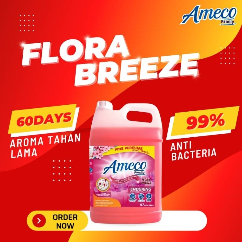 Flora Breeze (Royal Princess) - Ameco Laundry Detergent 9.7kg | Shopee ...
