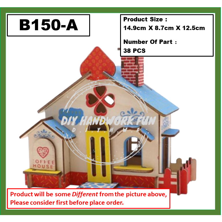 DIY 3D Wooden House Puzzle Handmade Assembled Educational Toy | DIY 3D ...