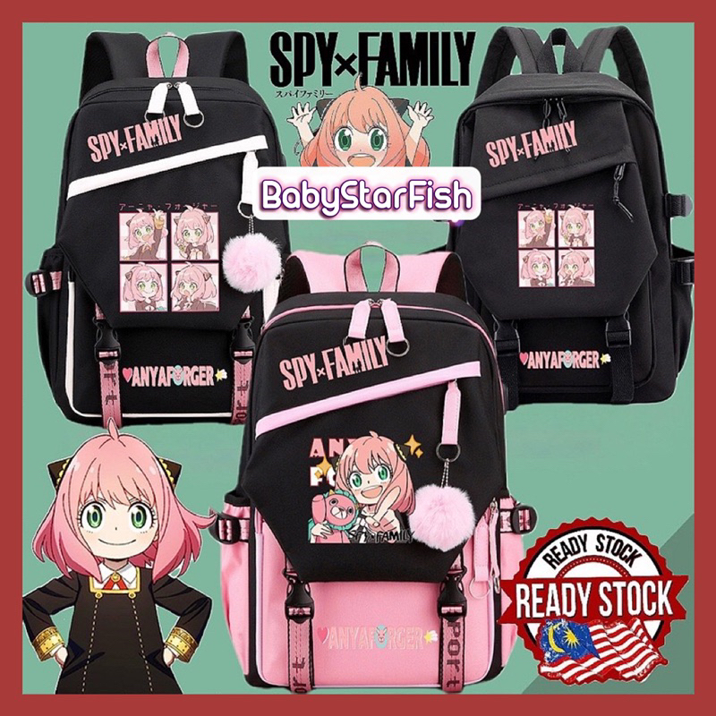 Ready Stocks Spy X Family Anya Anime sekolah beg Bag Backpack Student ...